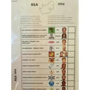 Other | South African 1994 Voting Ballot Election Mandela W Certificate ...